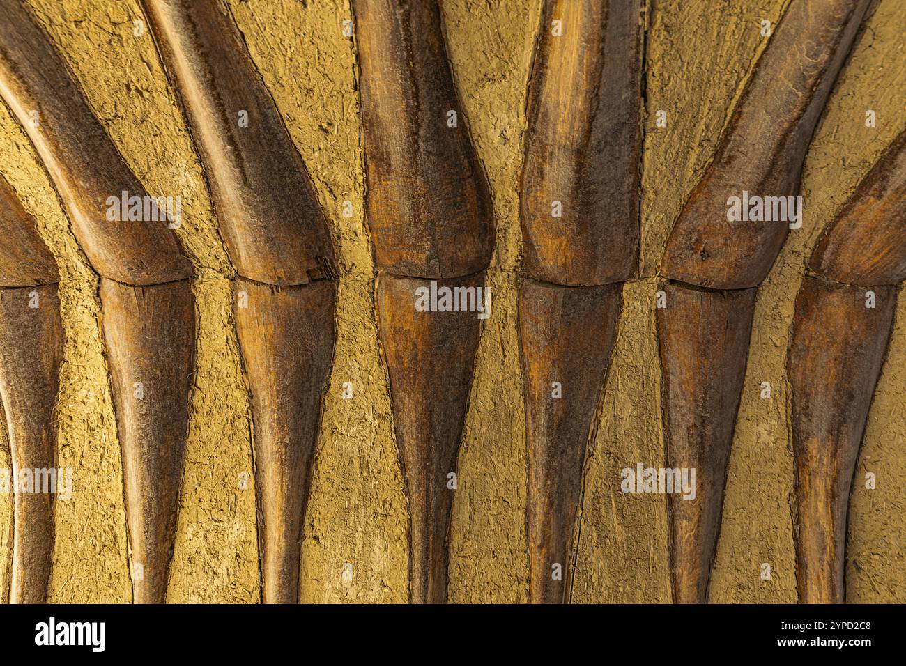 Vaulted ceiling with wooden substructure in the largest preserved mud ...