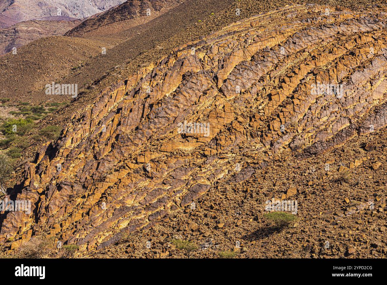 Split rock slabs below the beehive tombs, near the town of Al Ayn ...