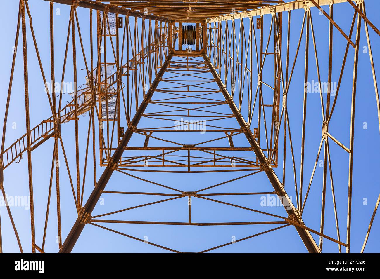 Rusted remains of a former oil derrick, Arabian Peninsula, Sultanate of ...