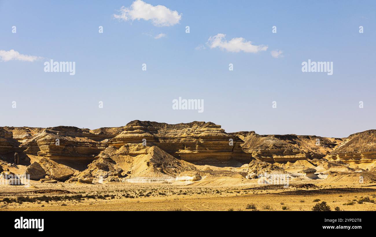 Eroded rock landscape at a fossilised reef edge, Huqf stone desert ...
