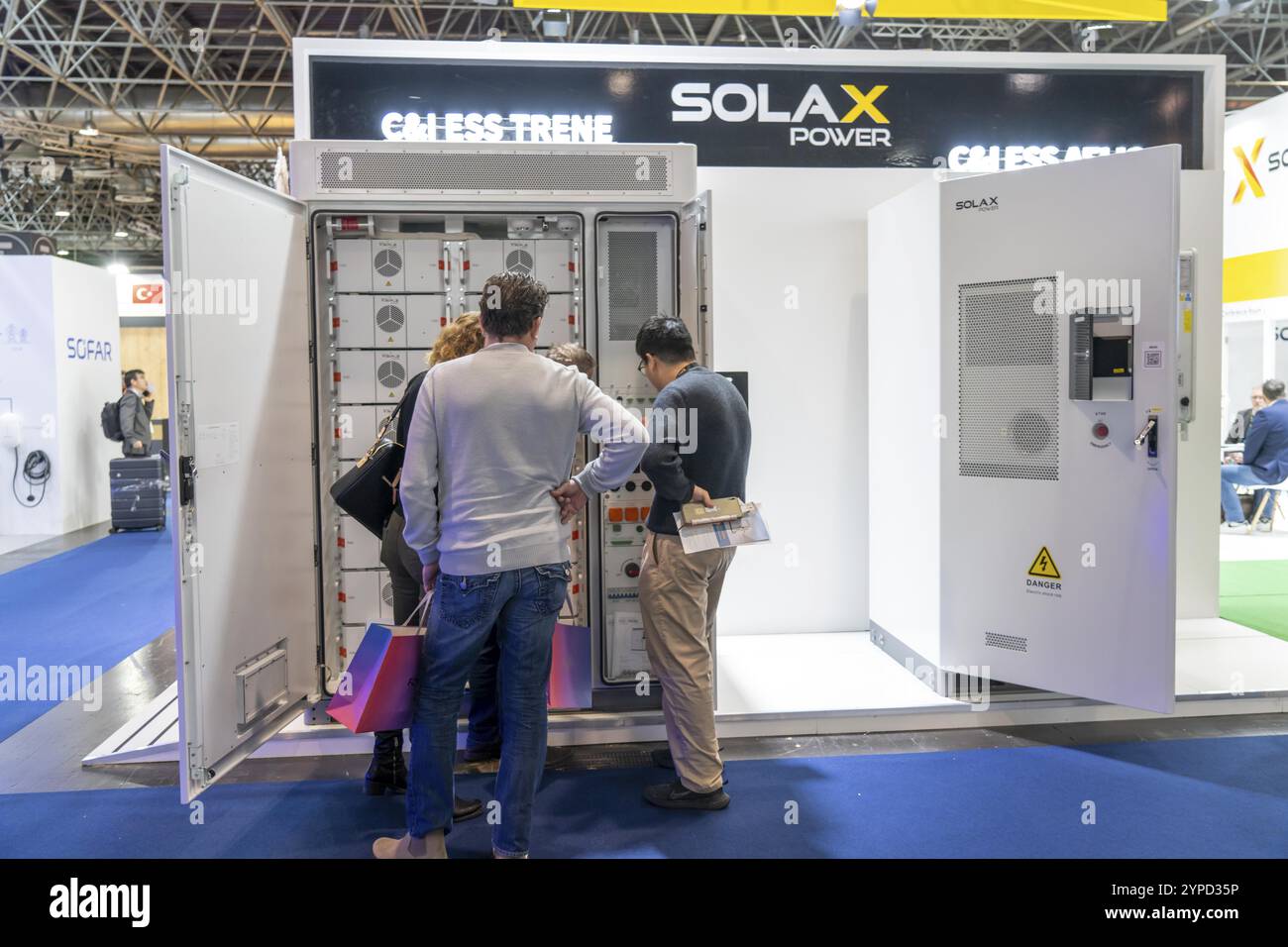 Smart Storage, electricity storage modules at the Solar Solutions Duesseldorf trade fair, over ...