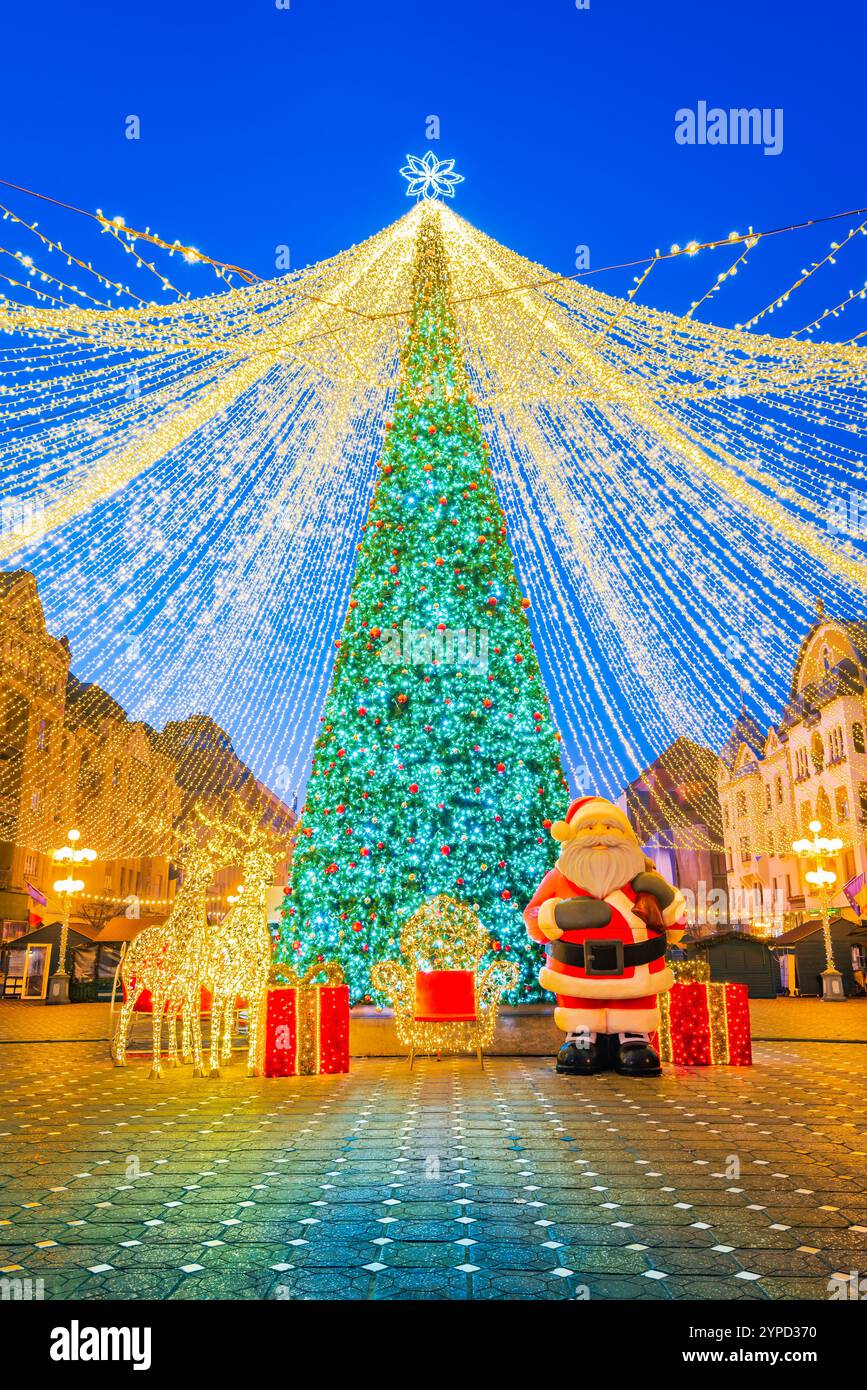 Timisoara, Romania. Festive wonderland with twinkling lights, local ...