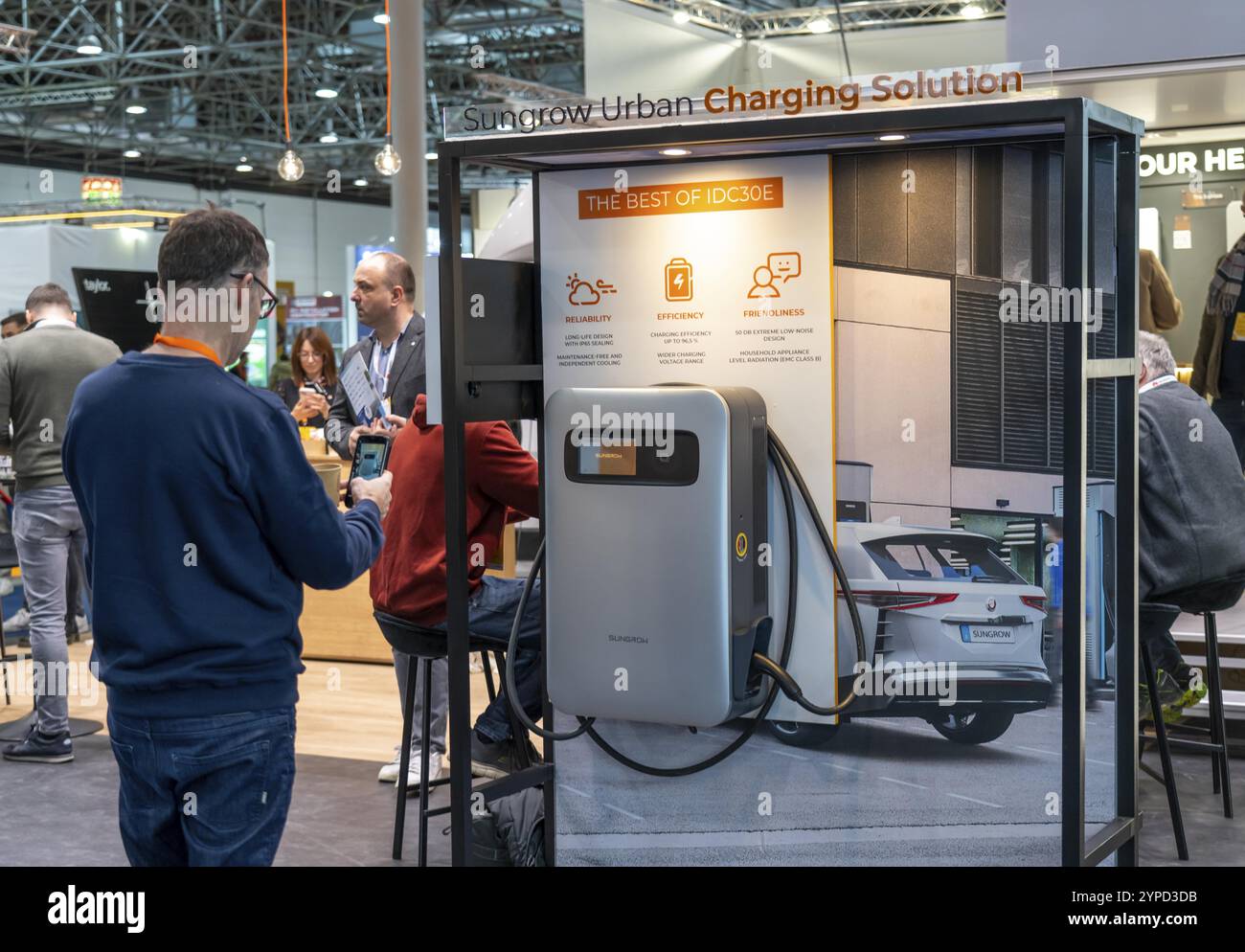 Charging station, wallbox technology at the Solar Solutions Duesseldorf trade fair, over 250 ...