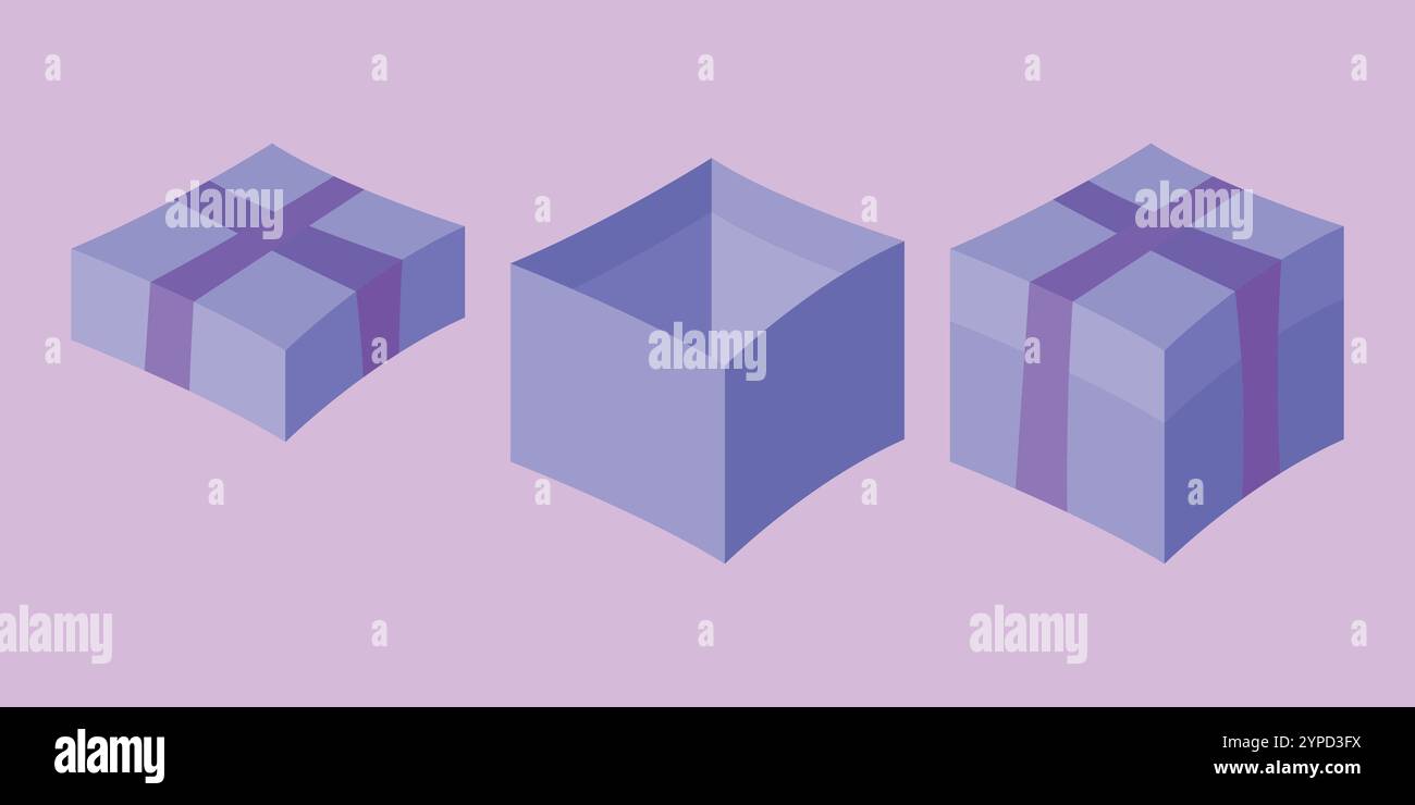 Open and closed gift boxes vector. Gift Box illustration collection ...