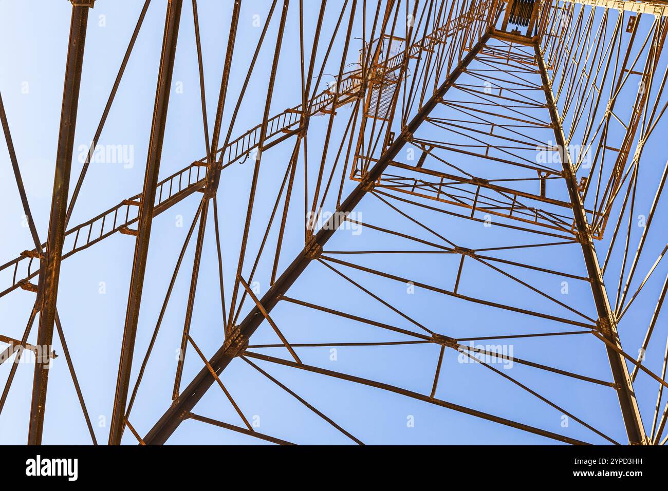Rusted remains of a former oil derrick, Arabian Peninsula, Sultanate of ...
