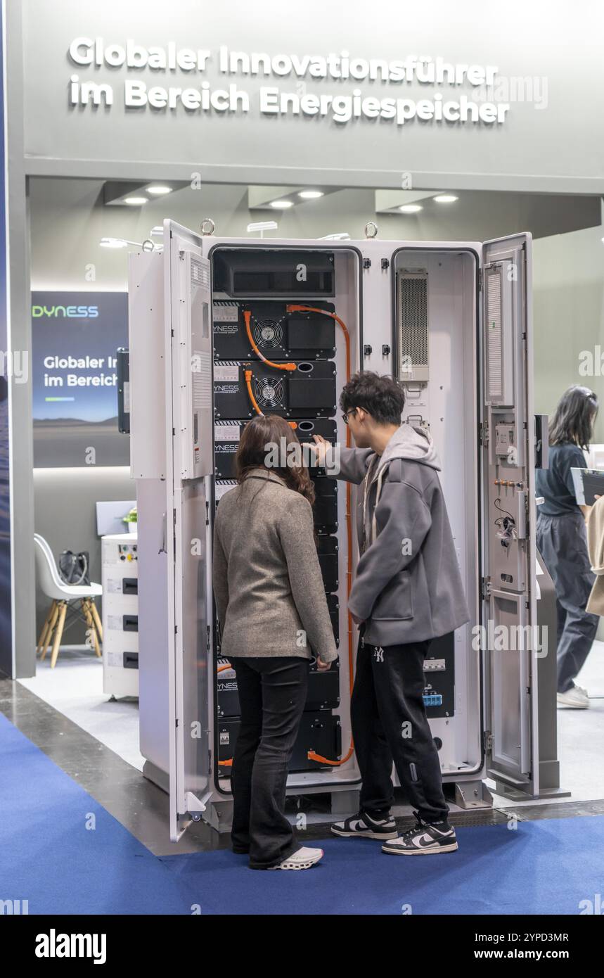 Smart Storage, electricity storage modules at the Solar Solutions Duesseldorf trade fair, over ...