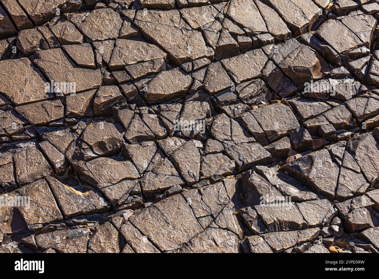 Split rock slabs at the Beehive Tombs, near the town of Al Ayn, Arabian ...