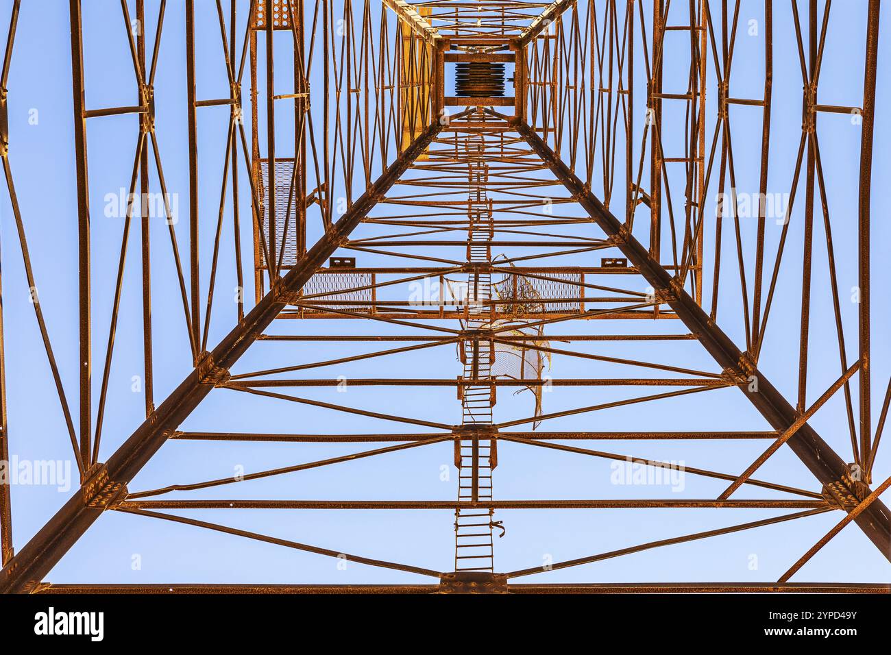 Rusted remains of a former oil derrick, Arabian Peninsula, Sultanate of ...