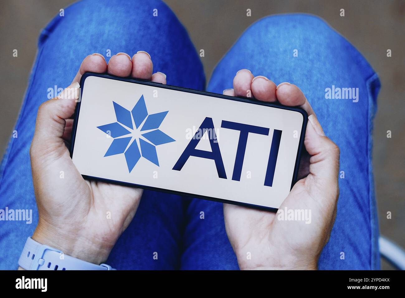June 14, 2024, Brazil. In this photo illustration, the ATI Inc. logo is ...
