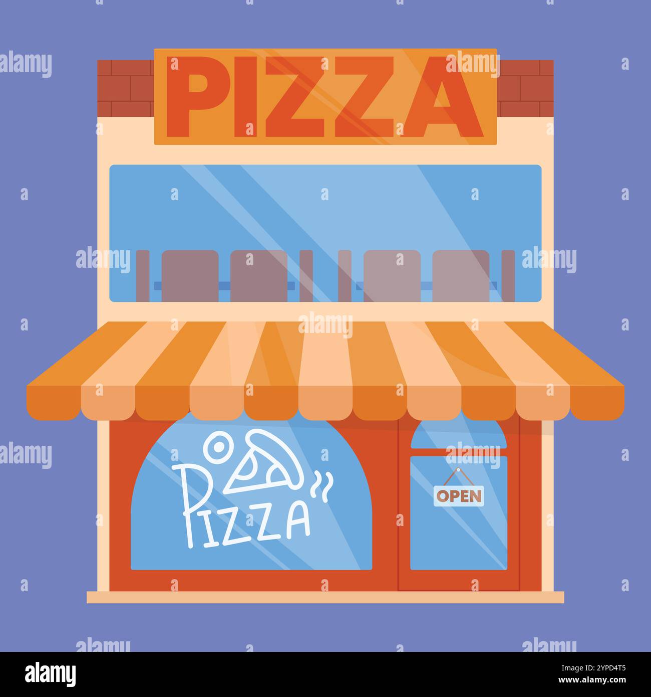 Pizza shop vector icon. pizza store business illustration. pizza shop ...