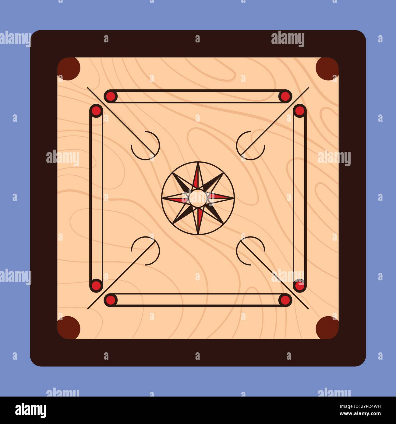 Wooden Carrom Board Game Vector Illustration Carrom game vector carrom ...