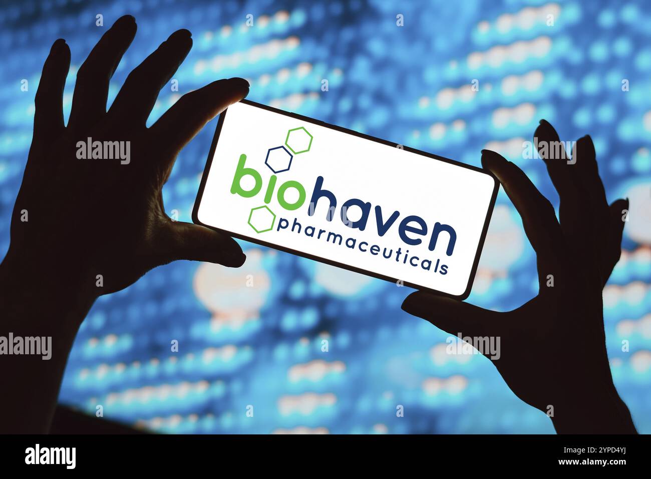 May 13, 2024, Brazil. In this photo illustration, the Biohaven logo is ...