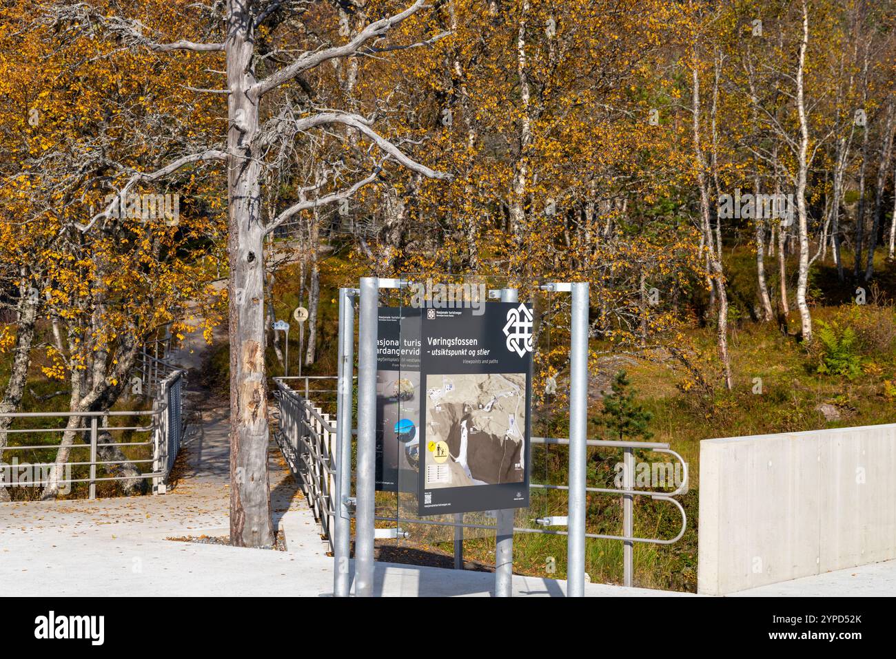 Voringfossen waterfall, Eidfjord region, walking track to the famous ...