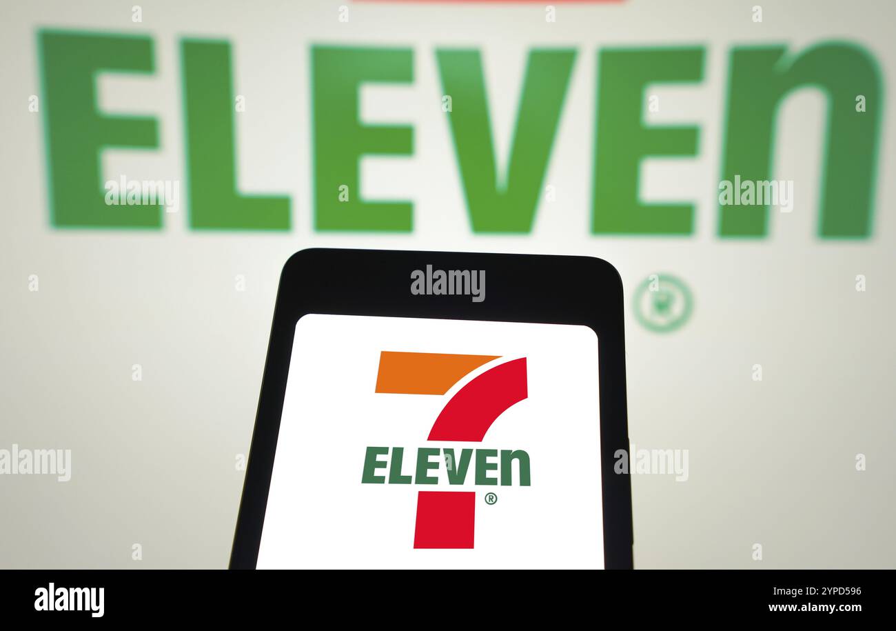 March 31, 2024, Brazil. In this photo illustration, the 7-Eleven logo ...