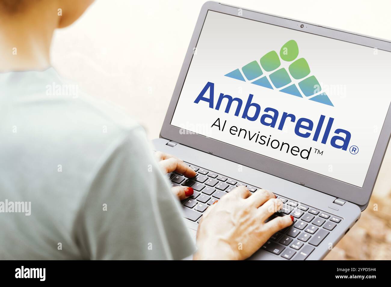 June 3, 2024, Brazil. In this photo illustration, the Ambarella logo is ...