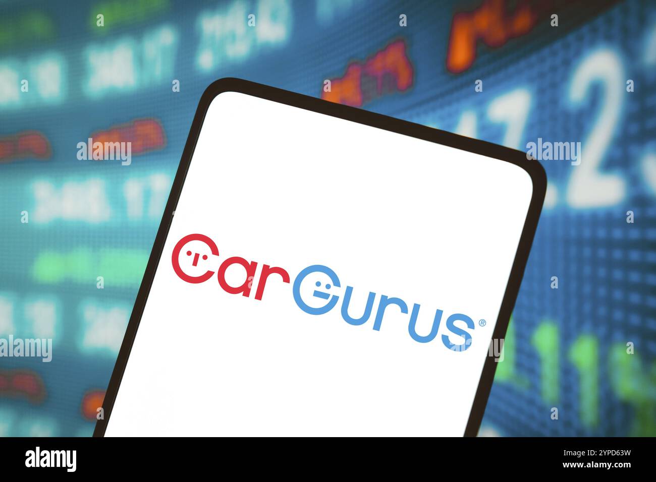 January 22, 2024, Brazil. In this photo illustration, the CarGurus logo ...