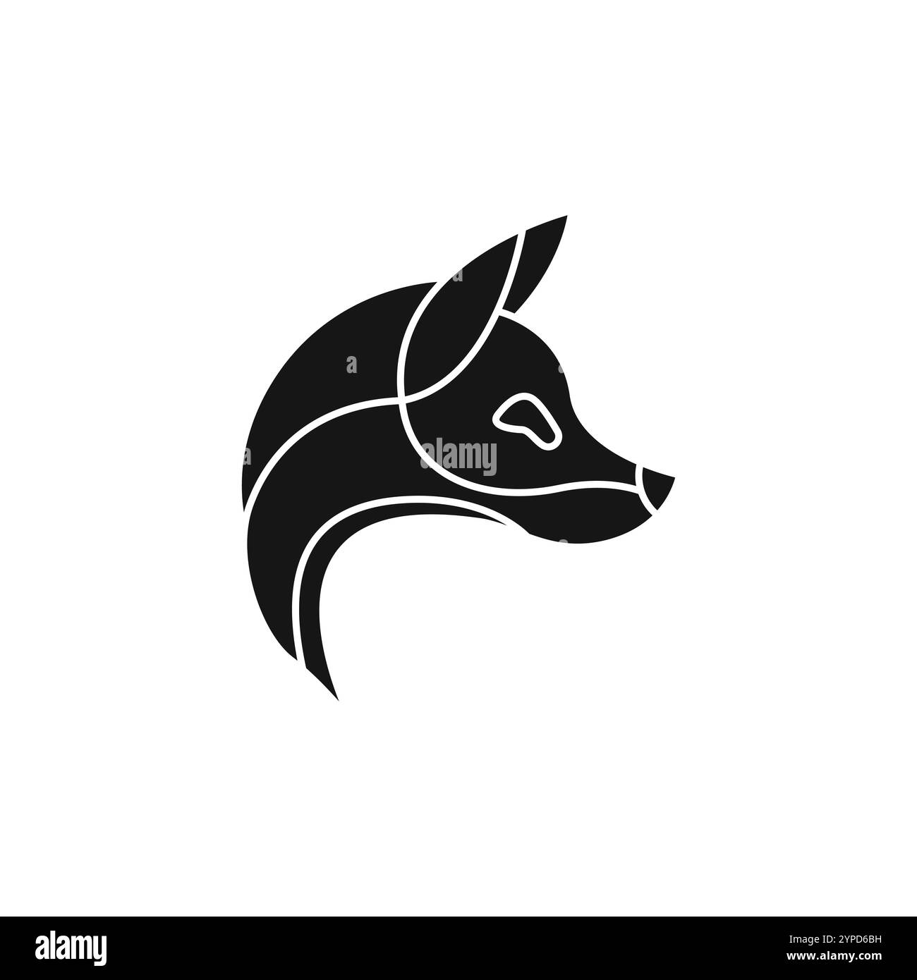 Fox silhouette. Wild animal fox. Fox brand logo. Elegant fox emblem ...