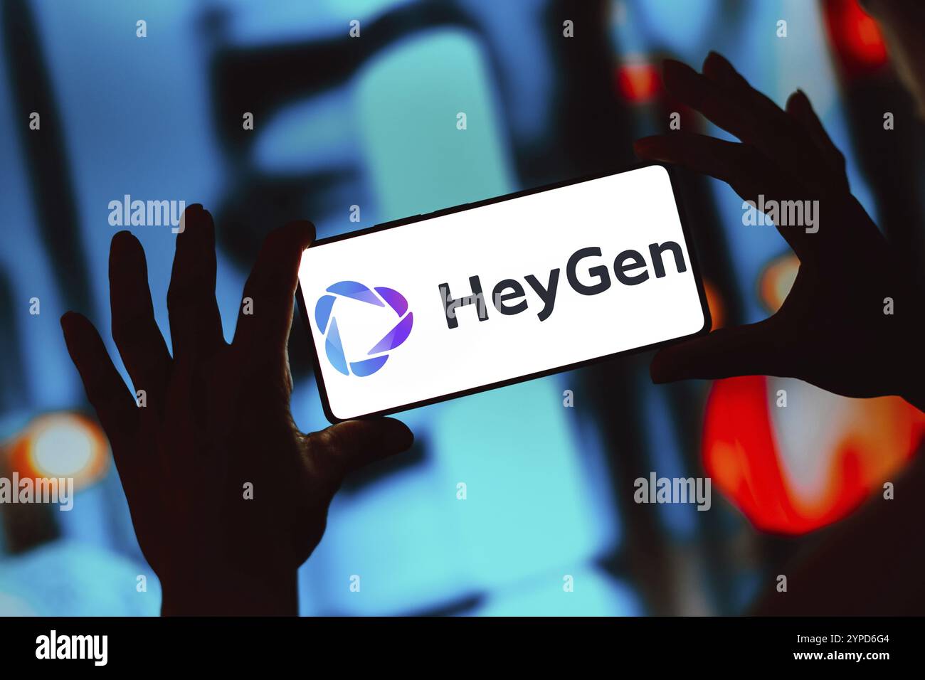 May 3, 2024, Brazil. In this photo illustration, the HeyGen logo is ...