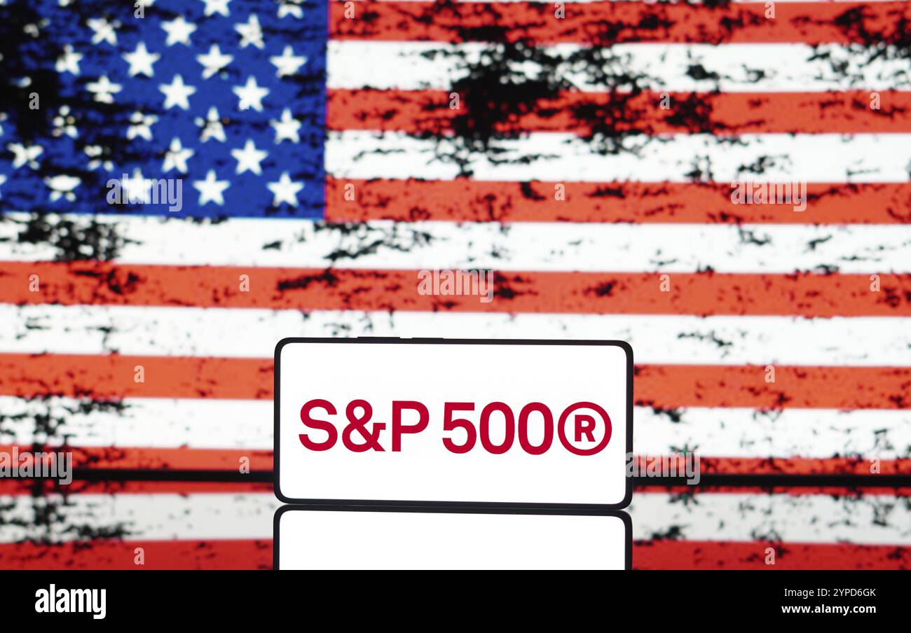 May 6, 2024, Brazil. In this photo illustration the S&P 500 logo is ...