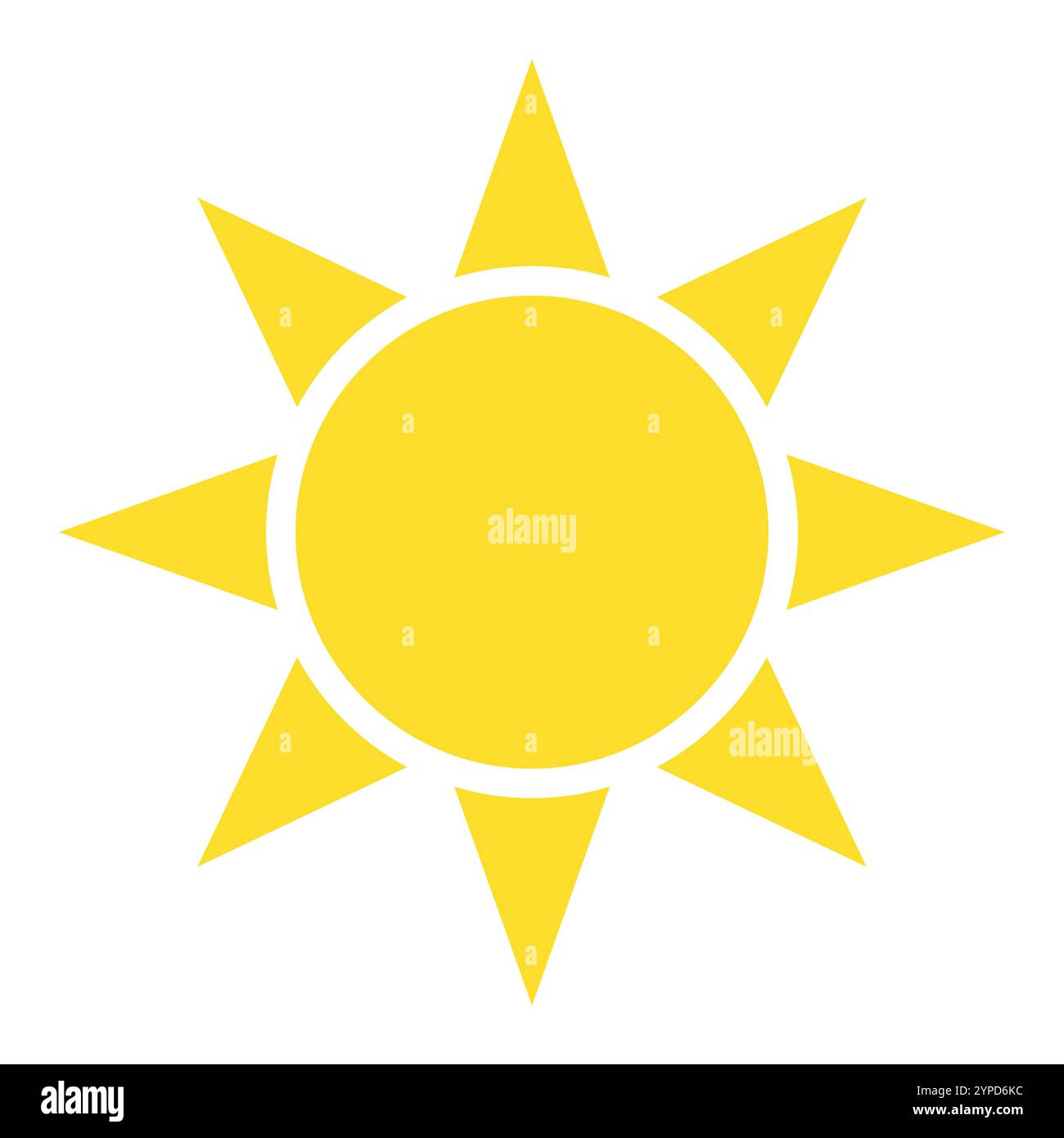 sun shape symbol, vector illustration of simple yellow star Stock ...