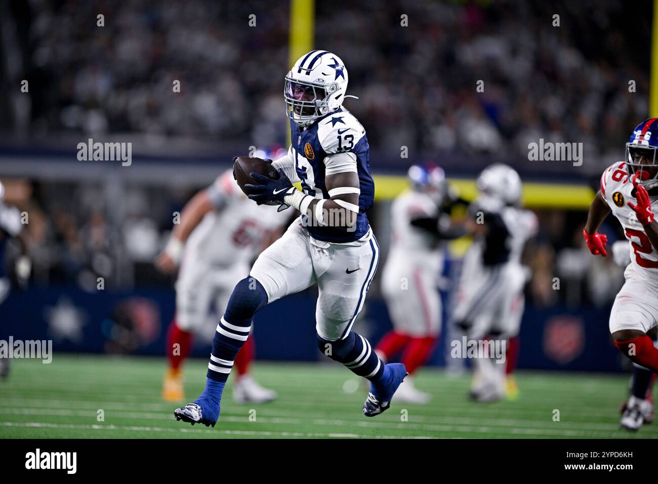 Dallas Cowboys linebacker DeMarvion Overshown (13) returns an ...