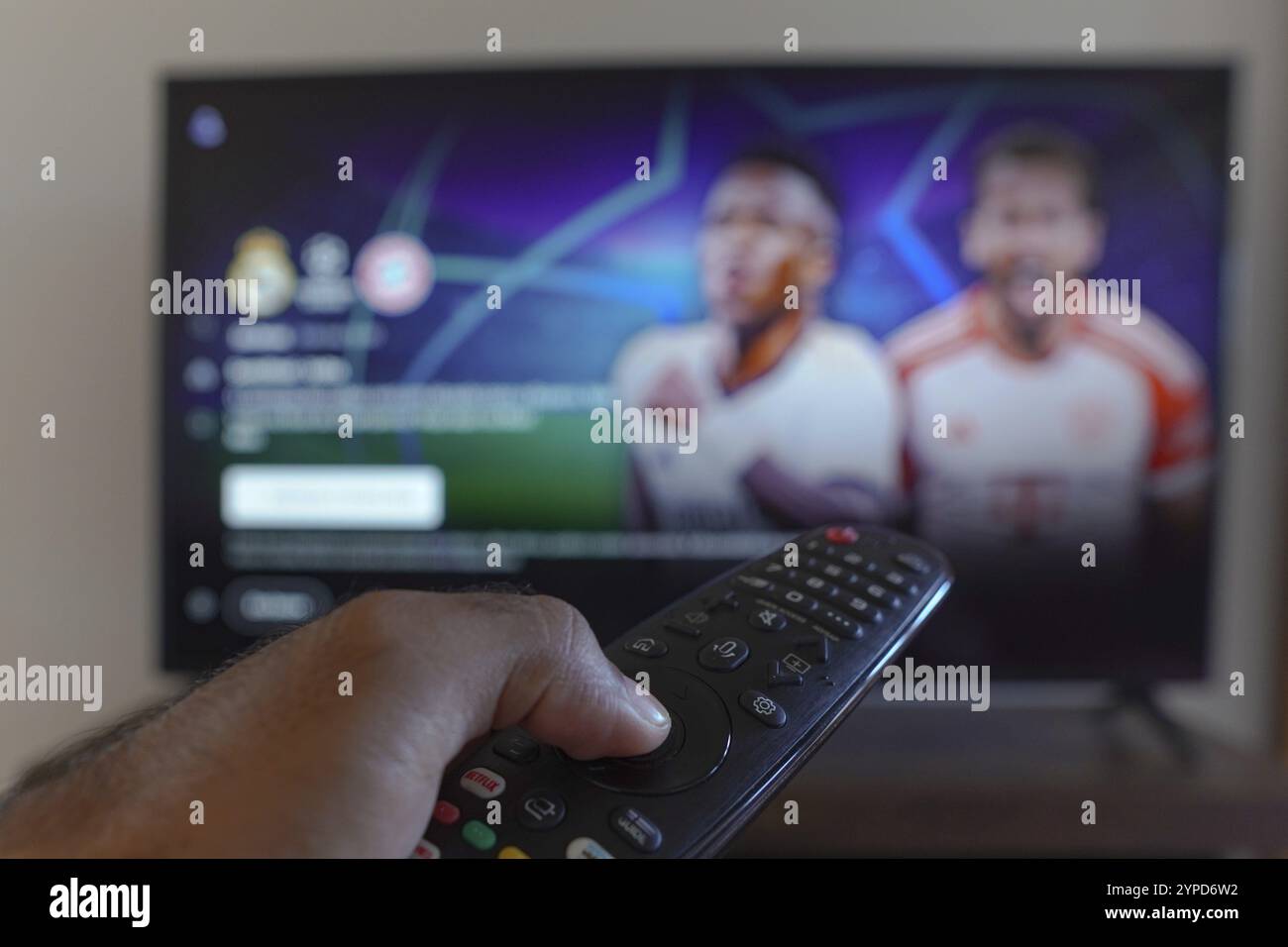 May 6, 2024, Brazil. In this photo illustration, a hand holding a TV ...