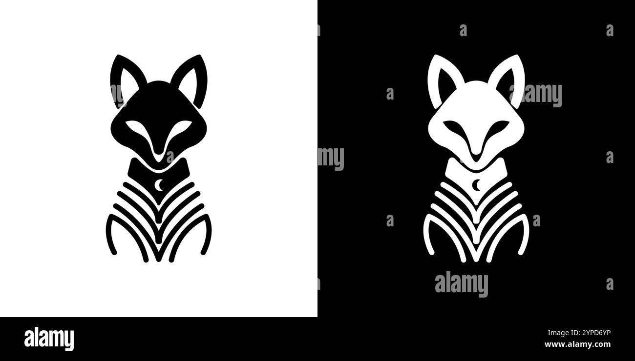 Fox silhouette. Wild animal fox. Fox brand logo. Elegant fox emblem ...