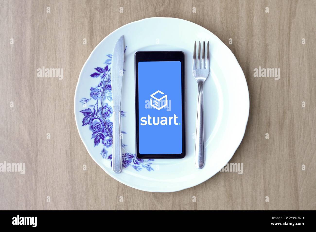 April 29, 2024, Brazil. In this photo illustration, the Stuart logo is ...