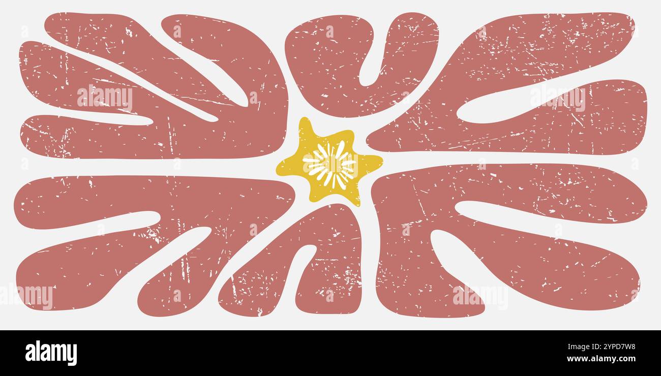 Abstract floral horizontal banner. Retro botanical tones design ...