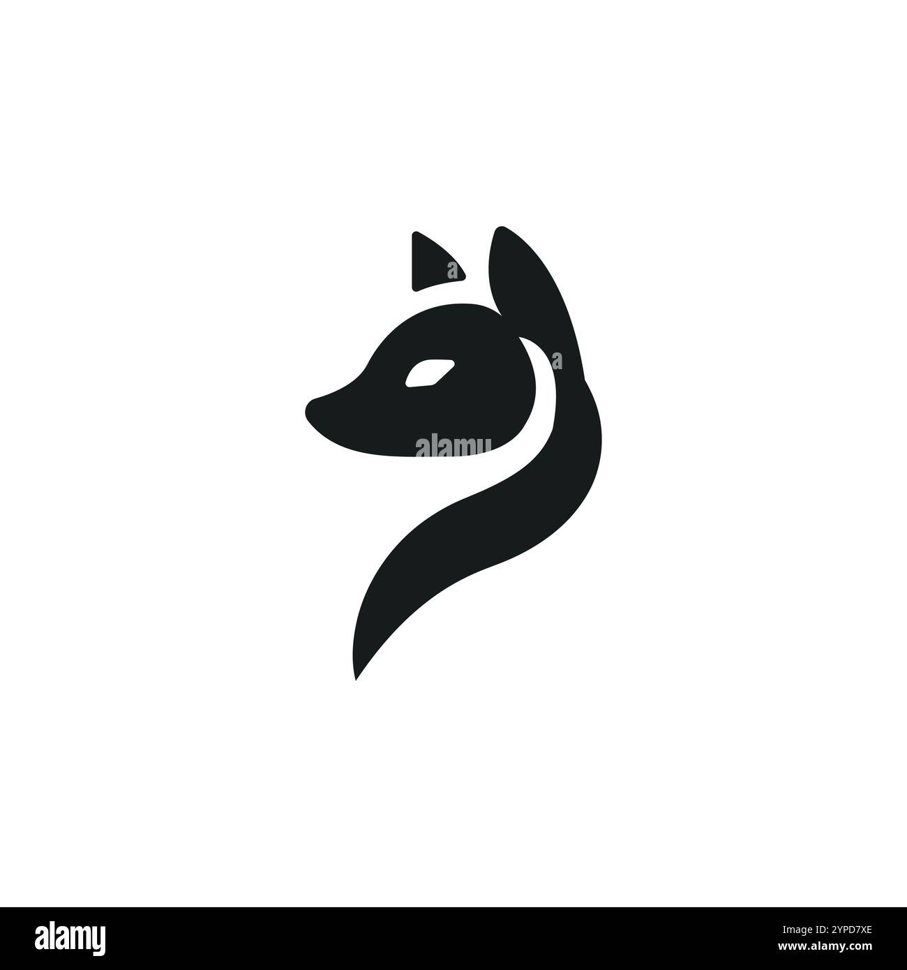 Fox silhouette. Wild animal fox. Fox brand logo. Elegant fox emblem ...