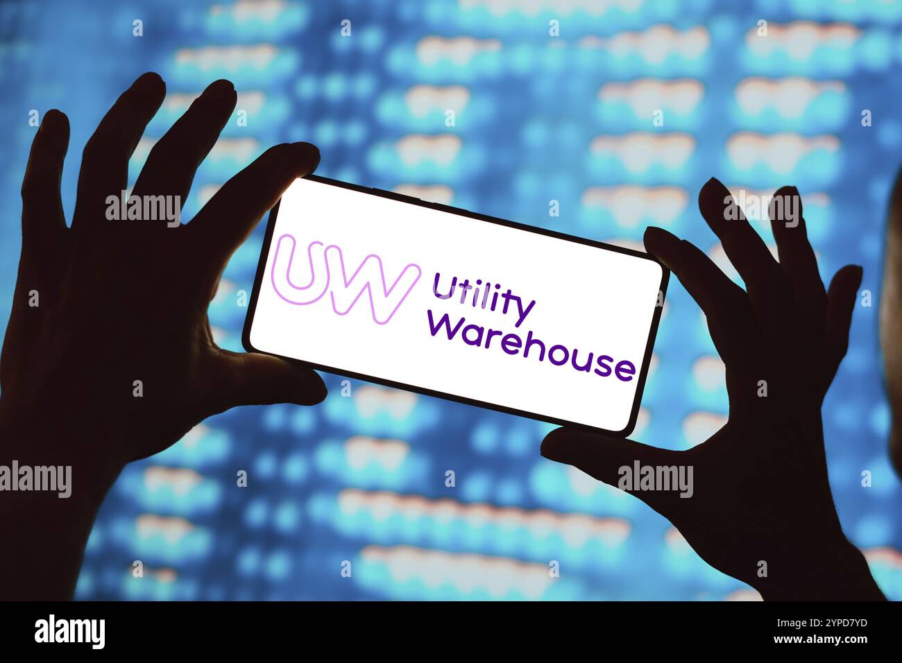 February 27, 2024, Brazil. In this photo illustration, the Utility Warehouse (UW) logo is ...