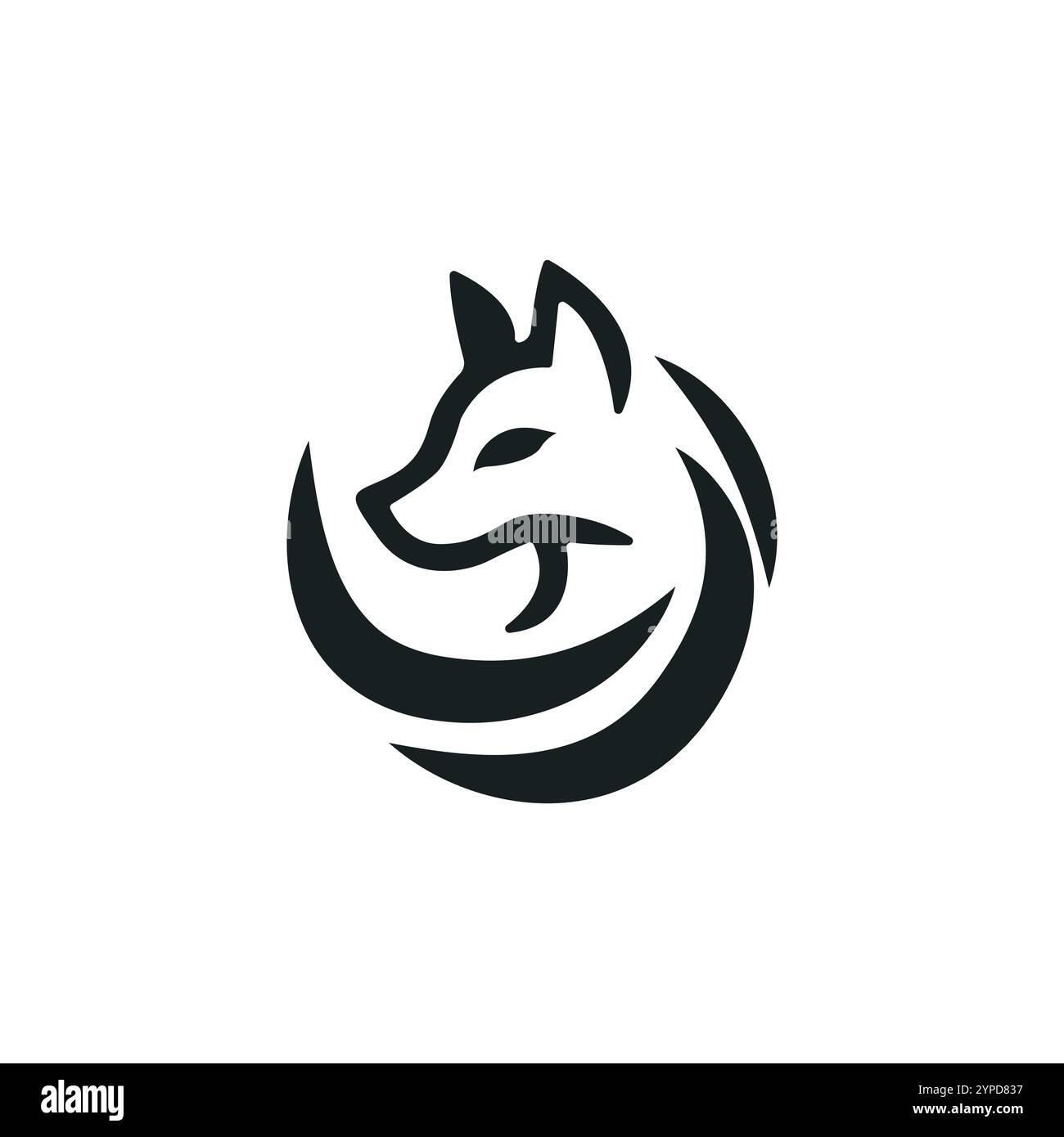 Fox silhouette. Wild animal fox. Fox brand logo. Elegant fox emblem ...