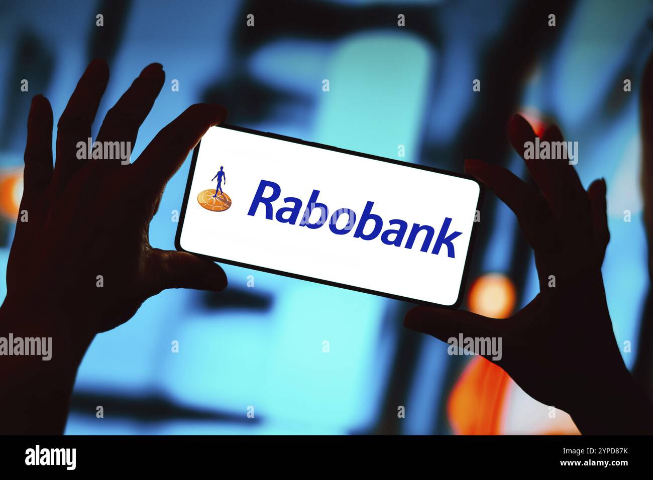 March 28, 2024, Brazil. In this photo illustration, the Rabobank logo ...