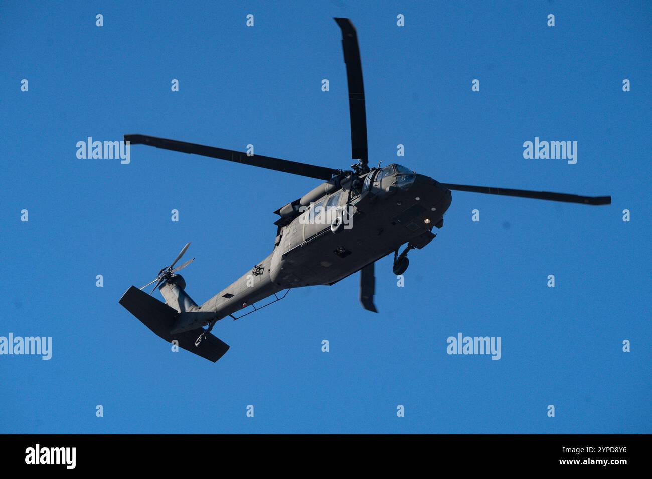 Boulder, CO, USA. 29th Nov, 2024. A Blackhawk helicopter flyover occurs ...