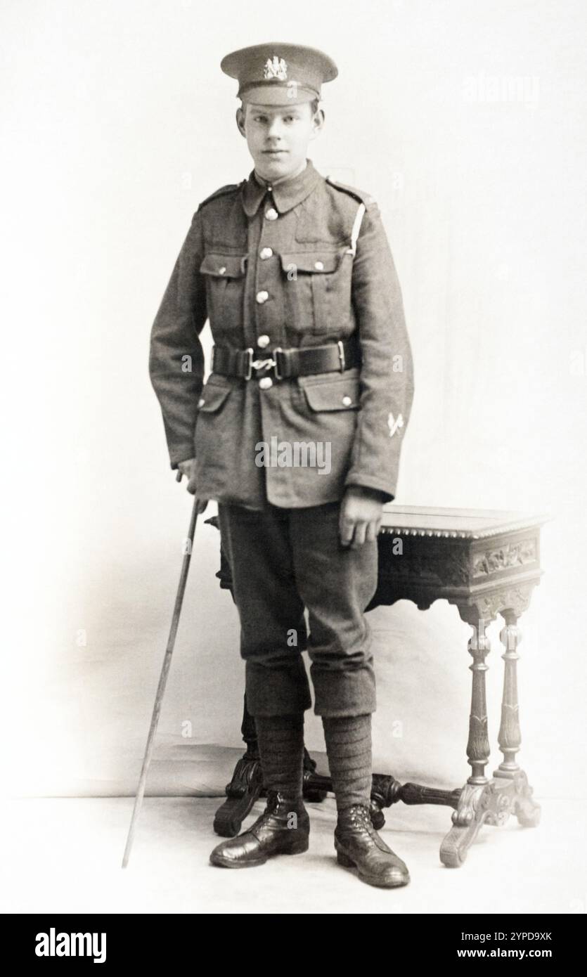 A British army signaller on the General List, during the First World ...