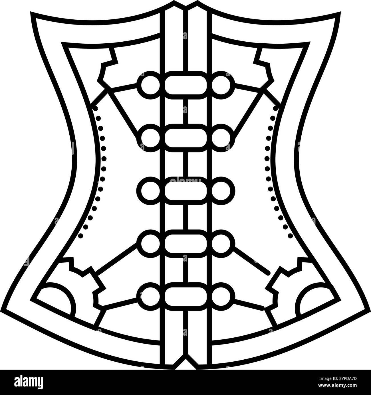 corset steampunk vintage line icon vector illustration Stock Vector ...
