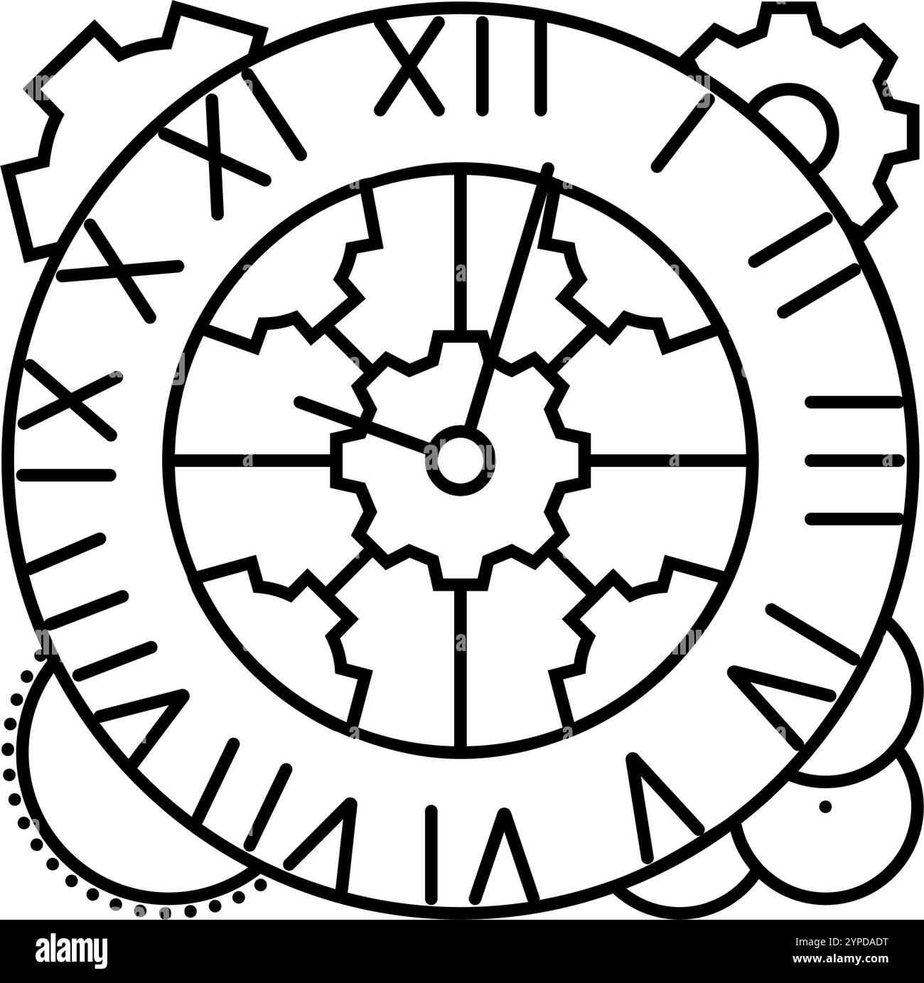 clock steampunk vintage line icon vector illustration Stock Vector ...