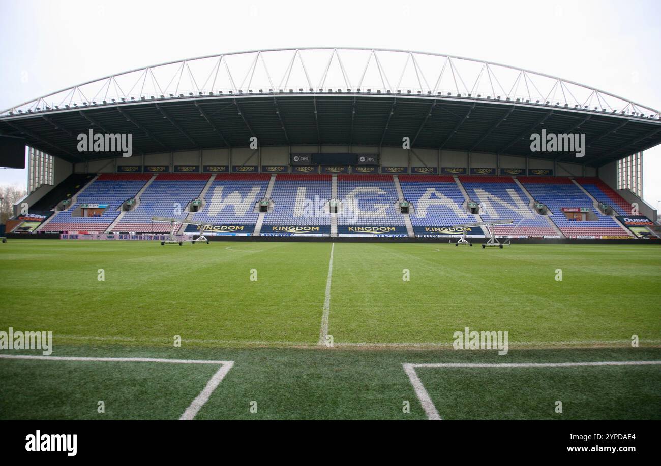 Looking down the players tunnel at the Brick Community Stadium, Wigan ...