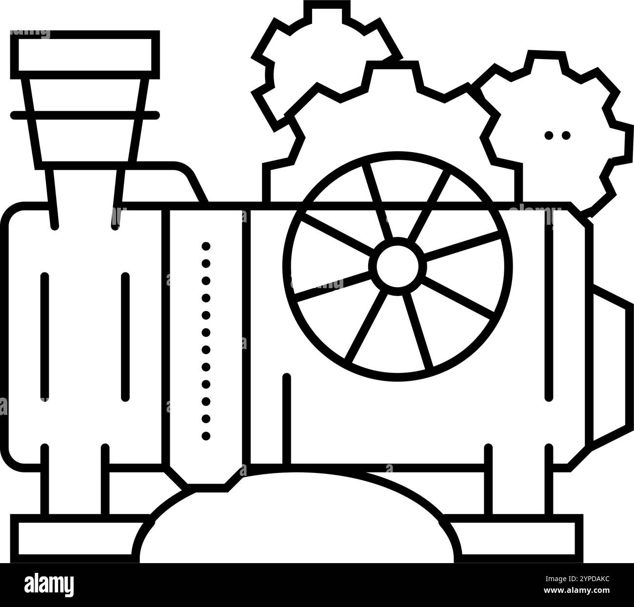 steam engine steampunk vintage line icon vector illustration Stock ...