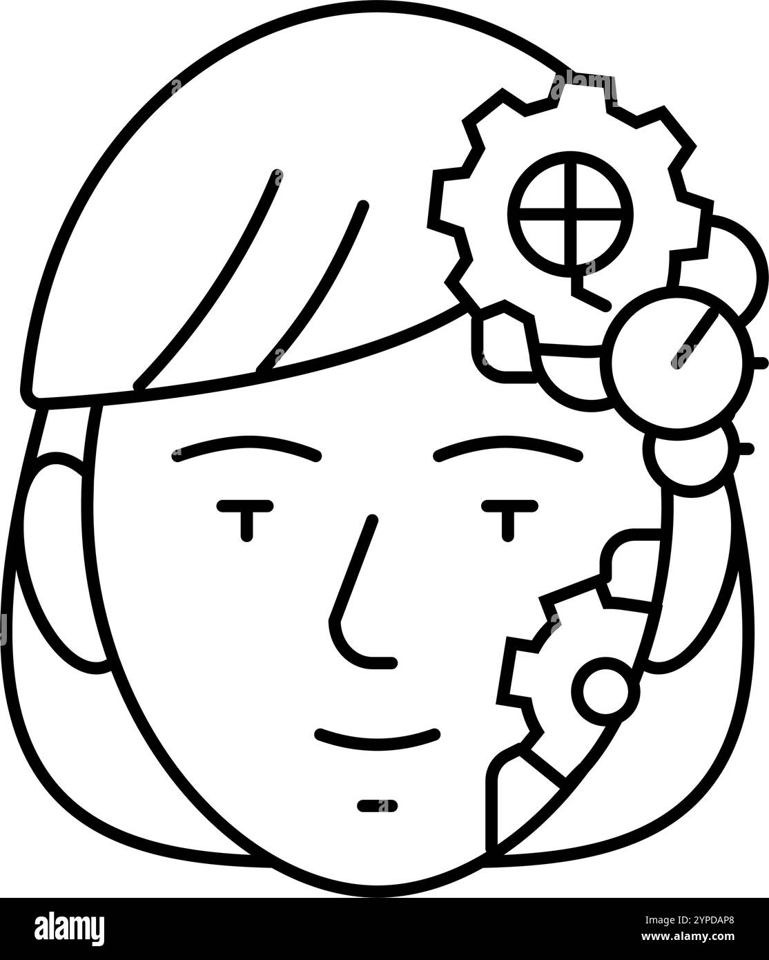steampunk vintage male avatar line icon vector illustration Stock ...