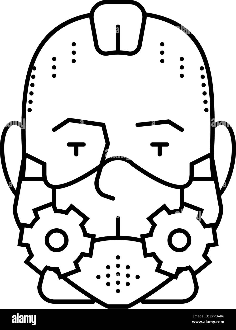 steampunk vintage female avatar line icon vector illustration Stock ...