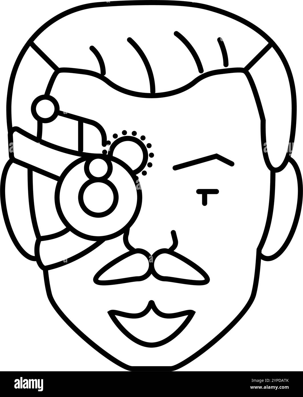 steampunk male vintage avatar line icon vector illustration Stock ...