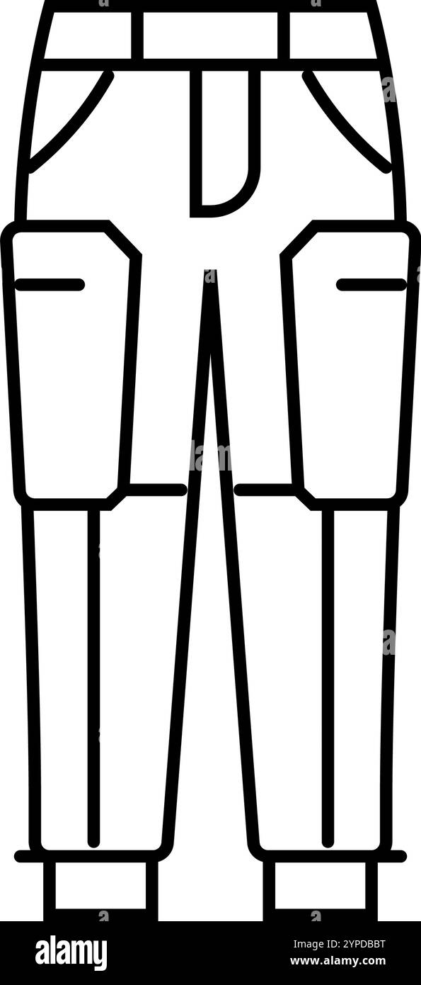 track pants streetwear cloth fashion line icon vector illustration ...