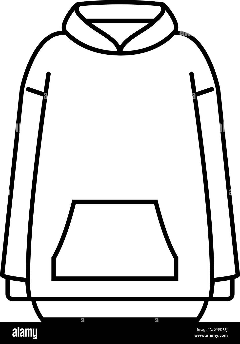 oversized hoodie streetwear cloth fashion line icon vector illustration ...