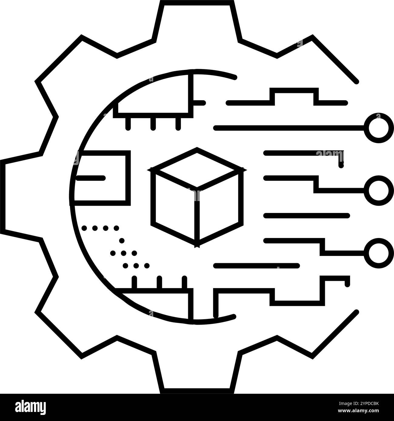 digital transformation tech line icon vector illustration Stock Vector ...