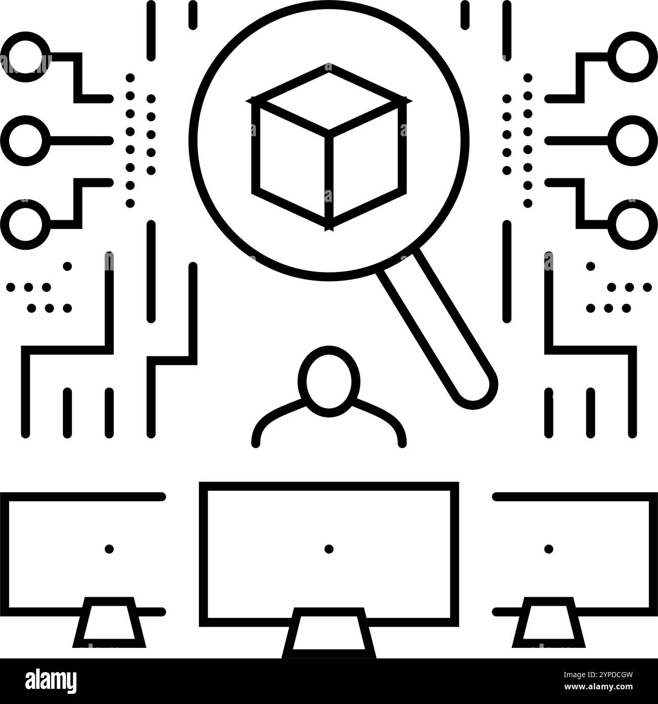 future focused tech enthusiast line icon vector. future focused tech ...