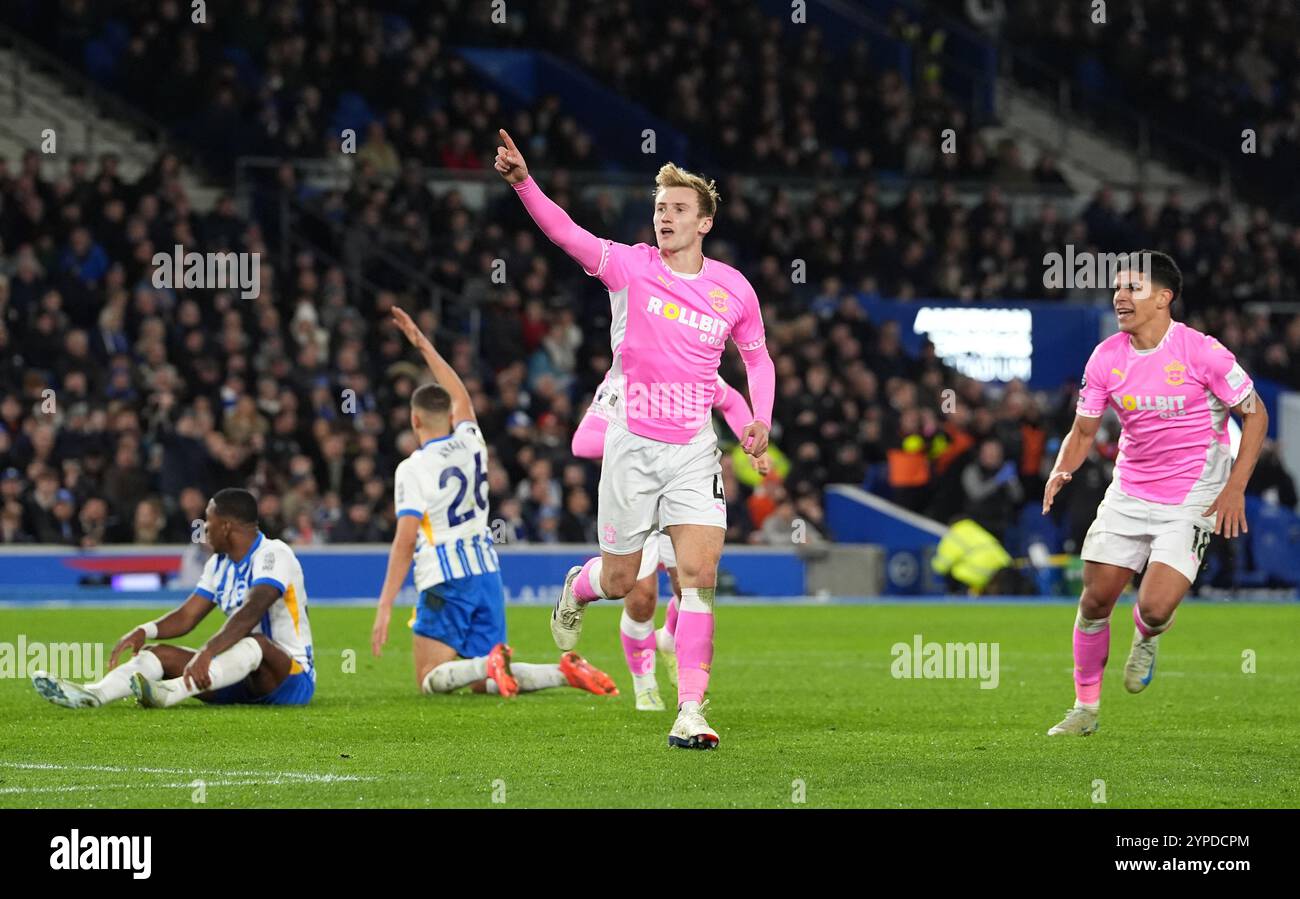 Southampton's Flynn Downes celebrates scoring their side's first goal ...