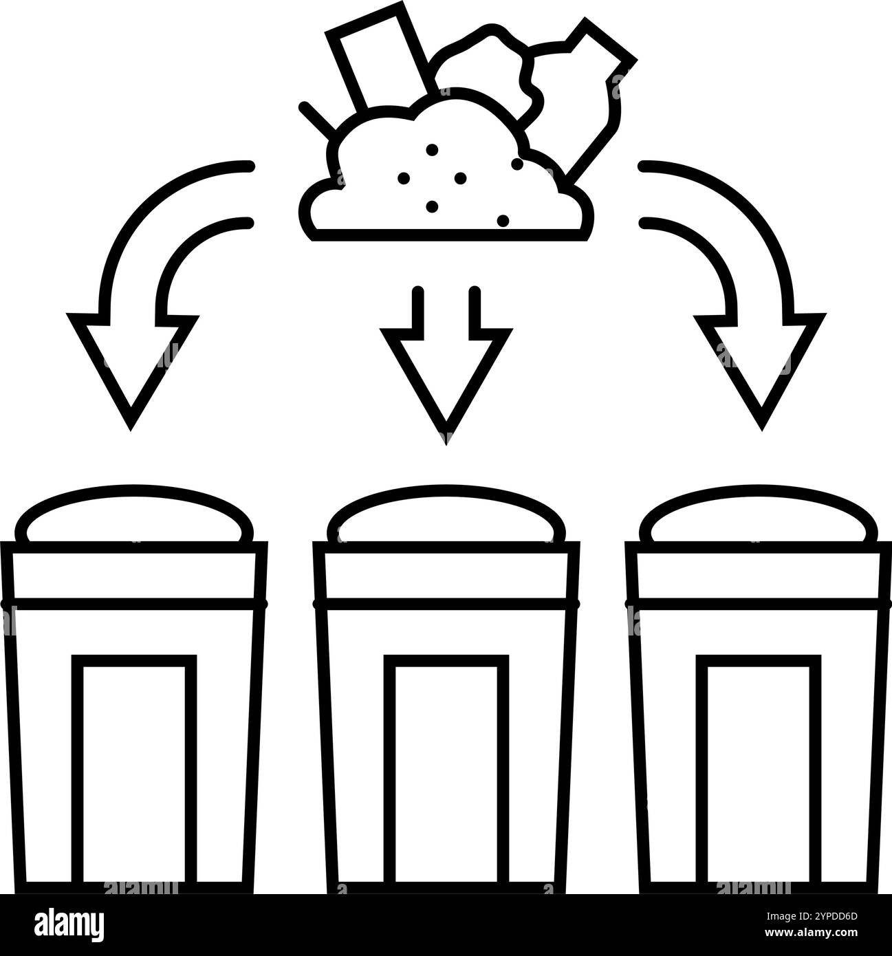 segregation waste sorting line icon vector illustration Stock Vector ...