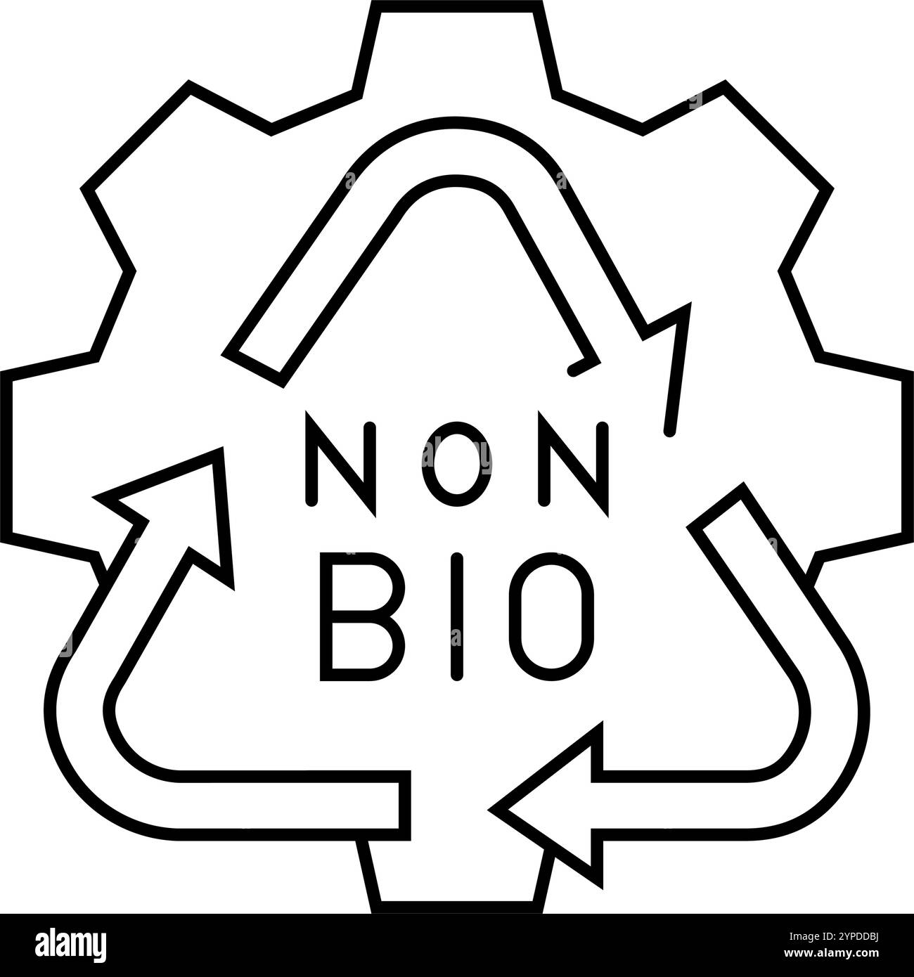 non biodegradable waste sorting line icon vector illustration Stock ...