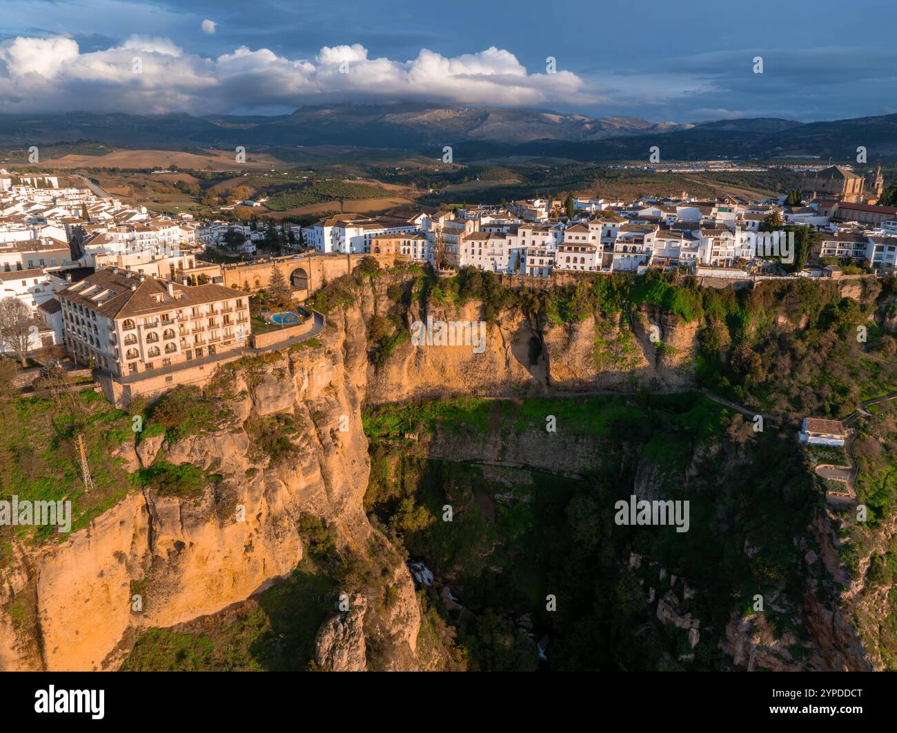 Aerial View of Ronda, Spain at Sunset with Puente Nuevo Bridge Stock Photo - Alamy